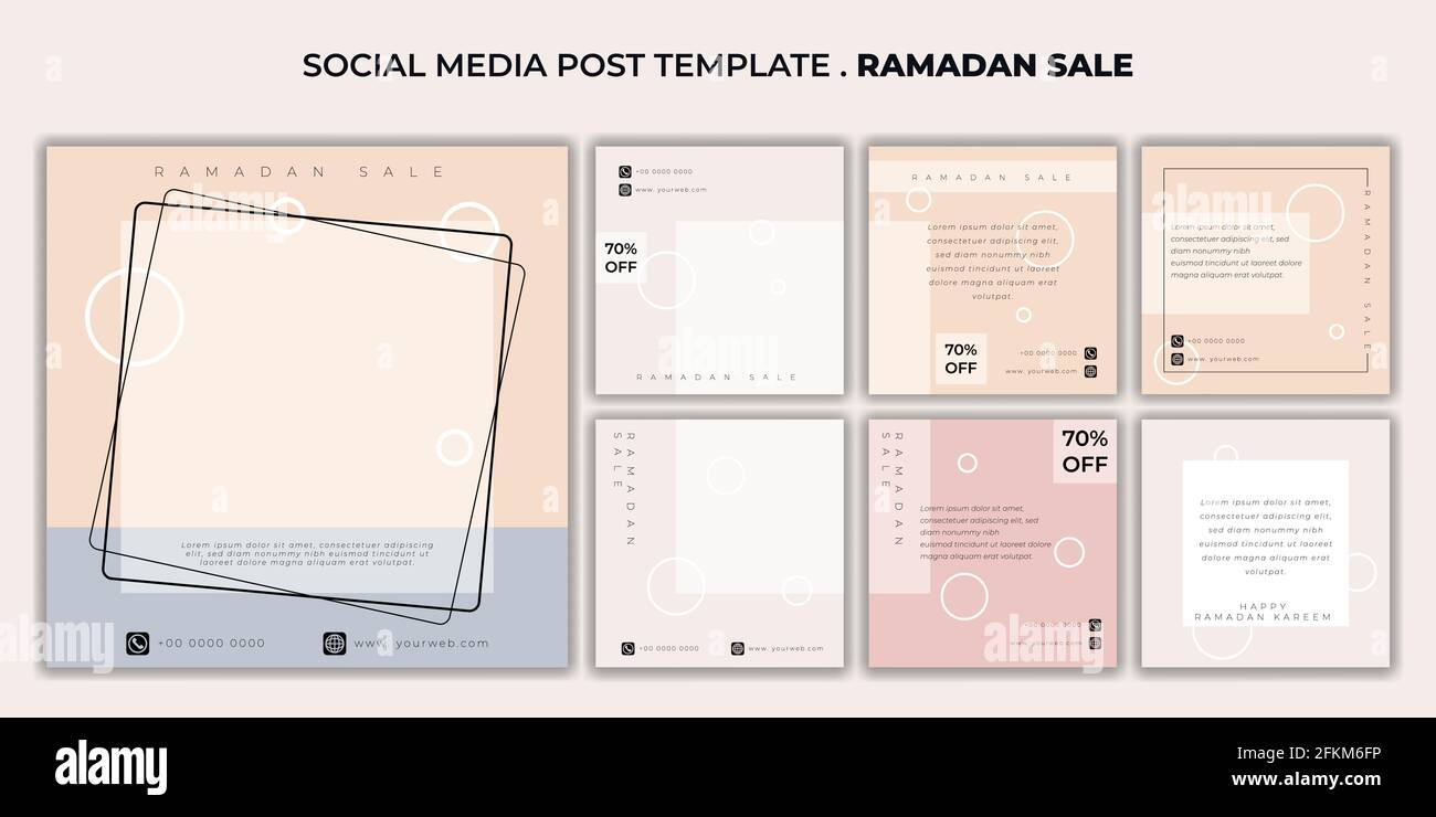Set of feminine social media post template. good template for online ...