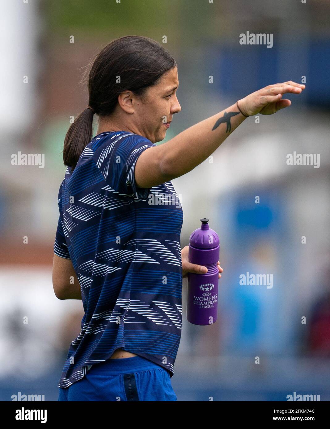 Kingston, UK. 02nd May, 2021. Sam Kerr of Chelsea Women pre match ...