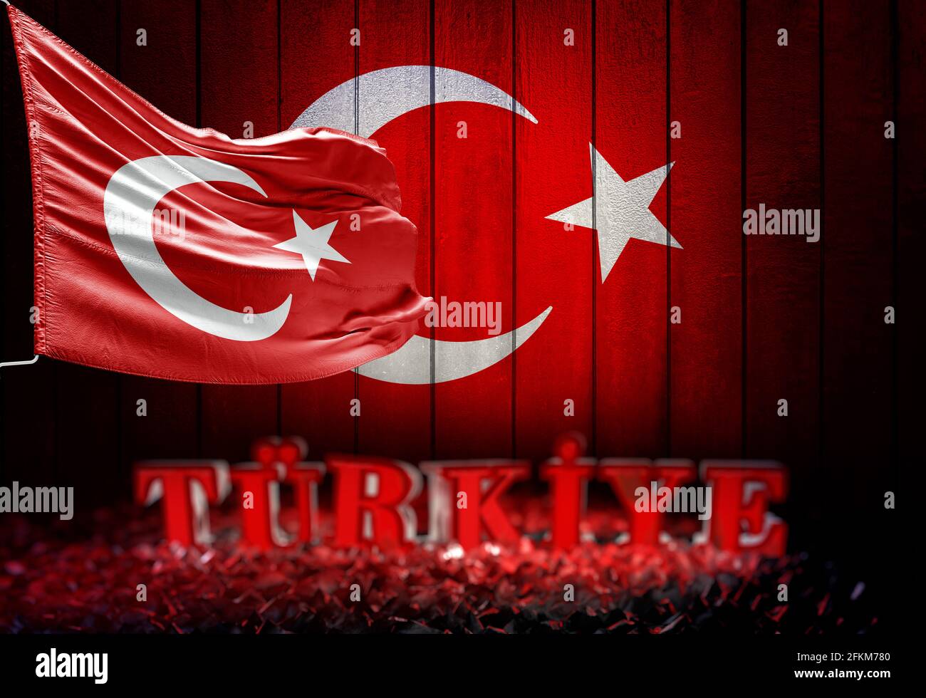 Turkish Flag, Flag design and presentation study - Turkey : 3D ...