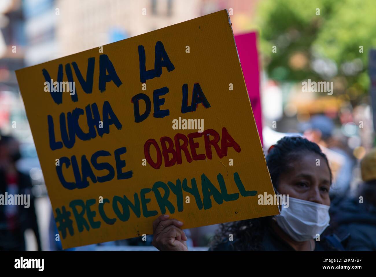 New York City, United States. 01st May, 2021. A collective of workers ...