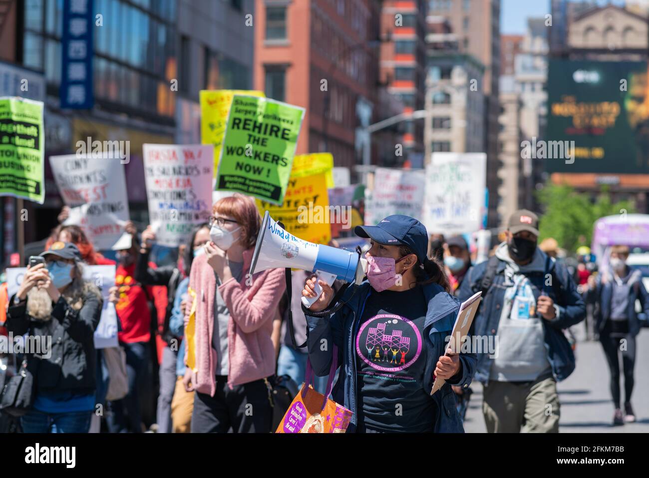 New York City, United States. 01st May, 2021. A collective of workers ...