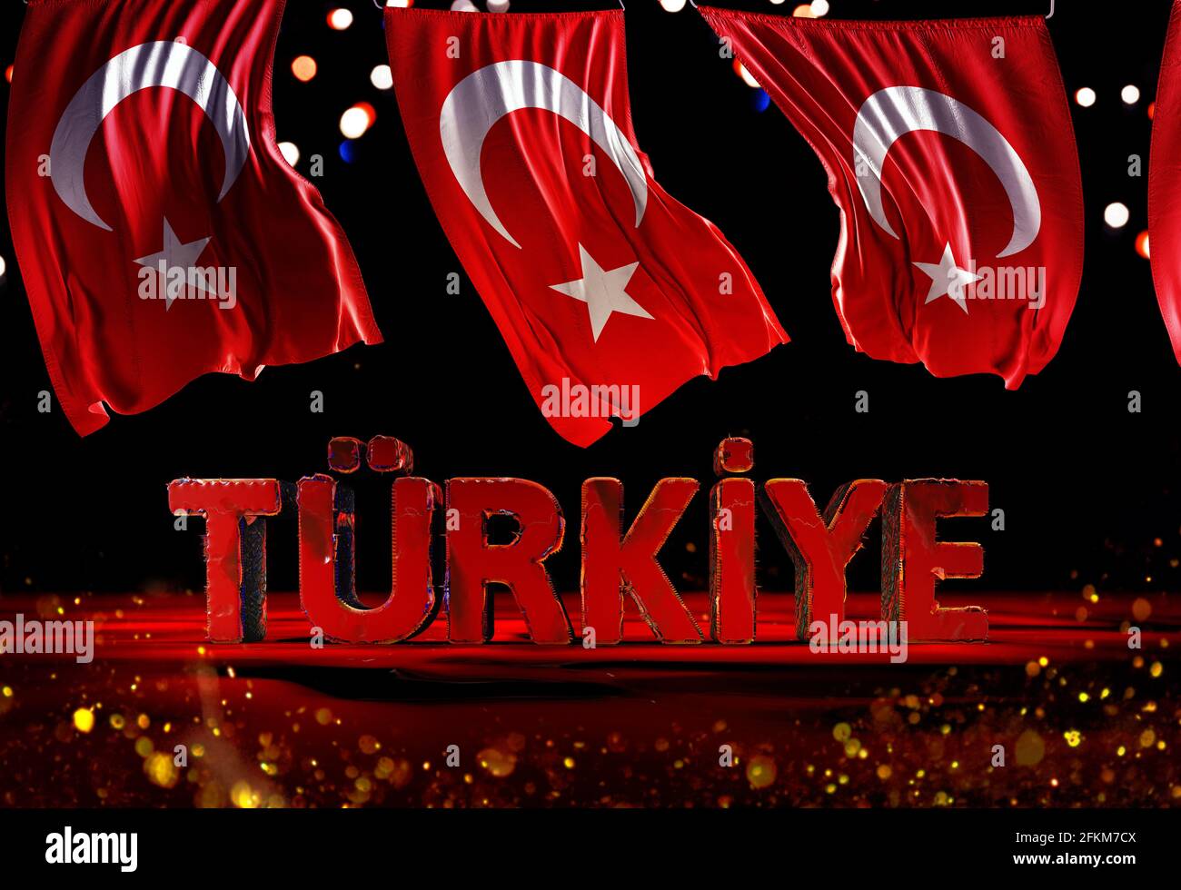 Turkish Flag, Flag design and presentation study - Turkey : 3D ...