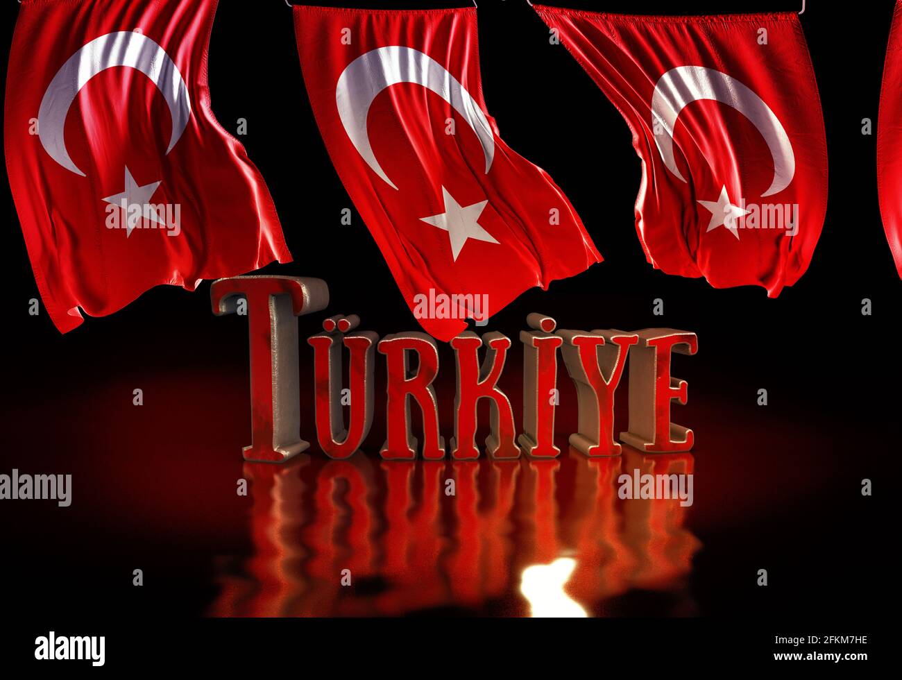 Turkish Flag, Flag design and presentation study - Turkey : 3D ...