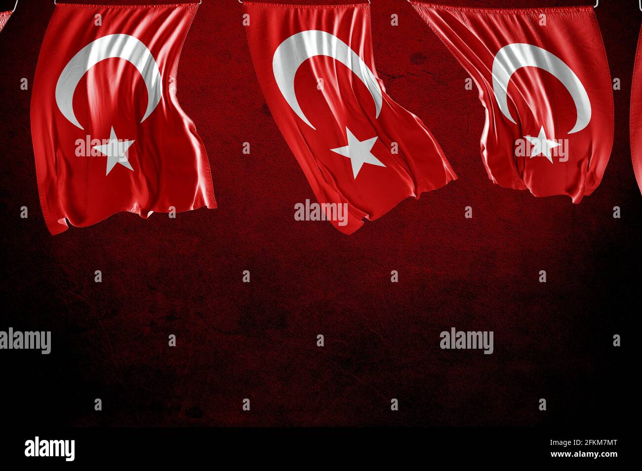 Turkish Flag, Flag design and presentation study - Turkey : 3D ...