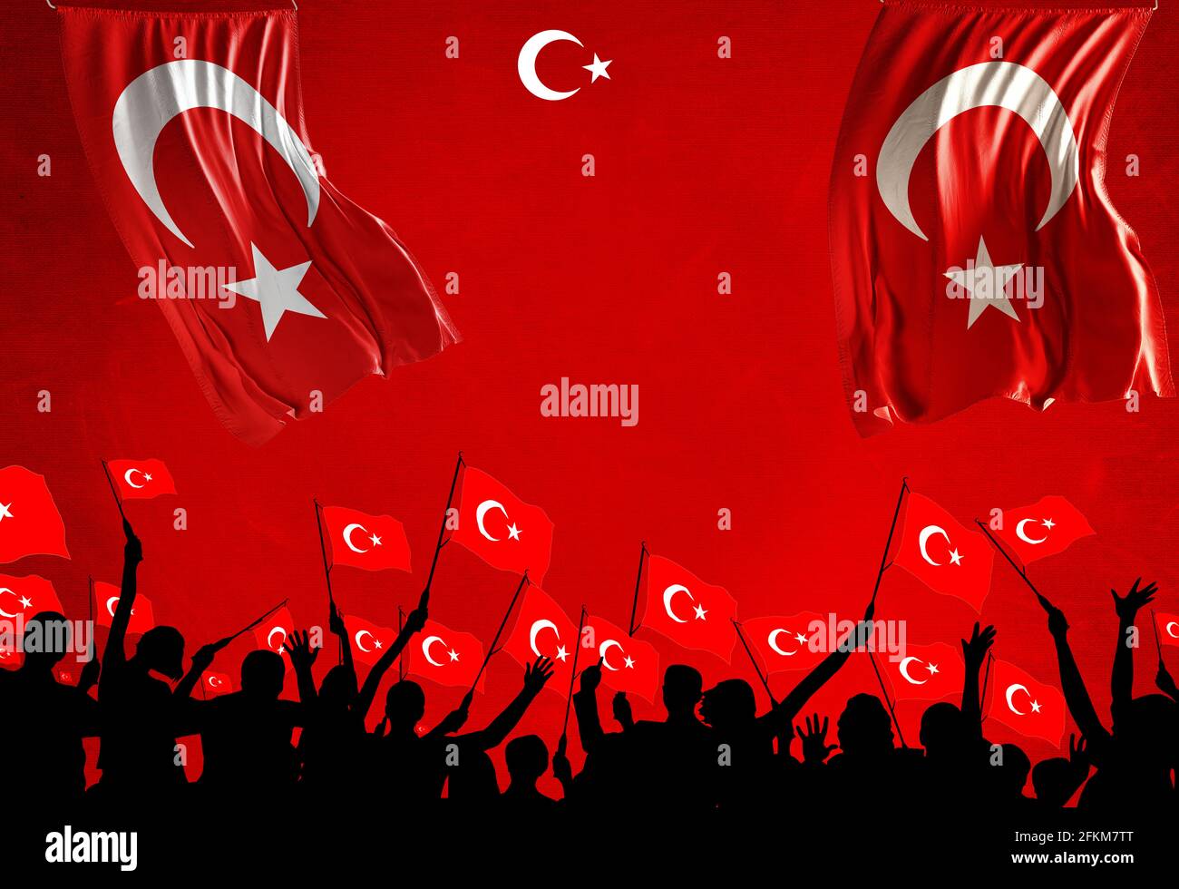 Turkish Flag, Flag design and presentation study - Turkey : 3D ...