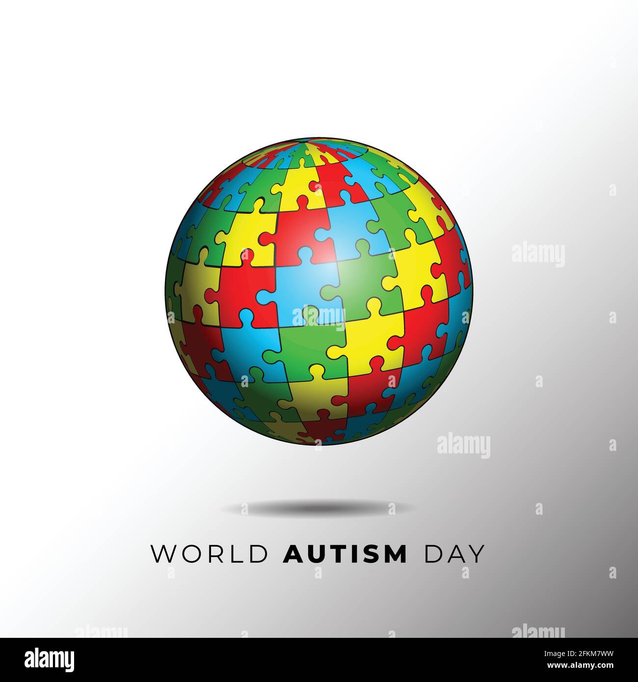 puzzle ball vector illustration. Good template for World Autism Day ...