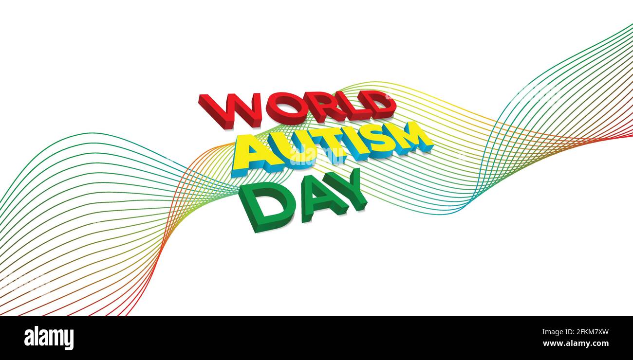 World autism day with 3d typography design. good template for world ...