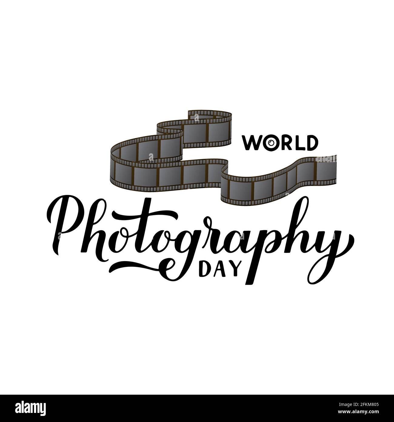 World Photography Day calligraphy hand lettering isolated on white ...