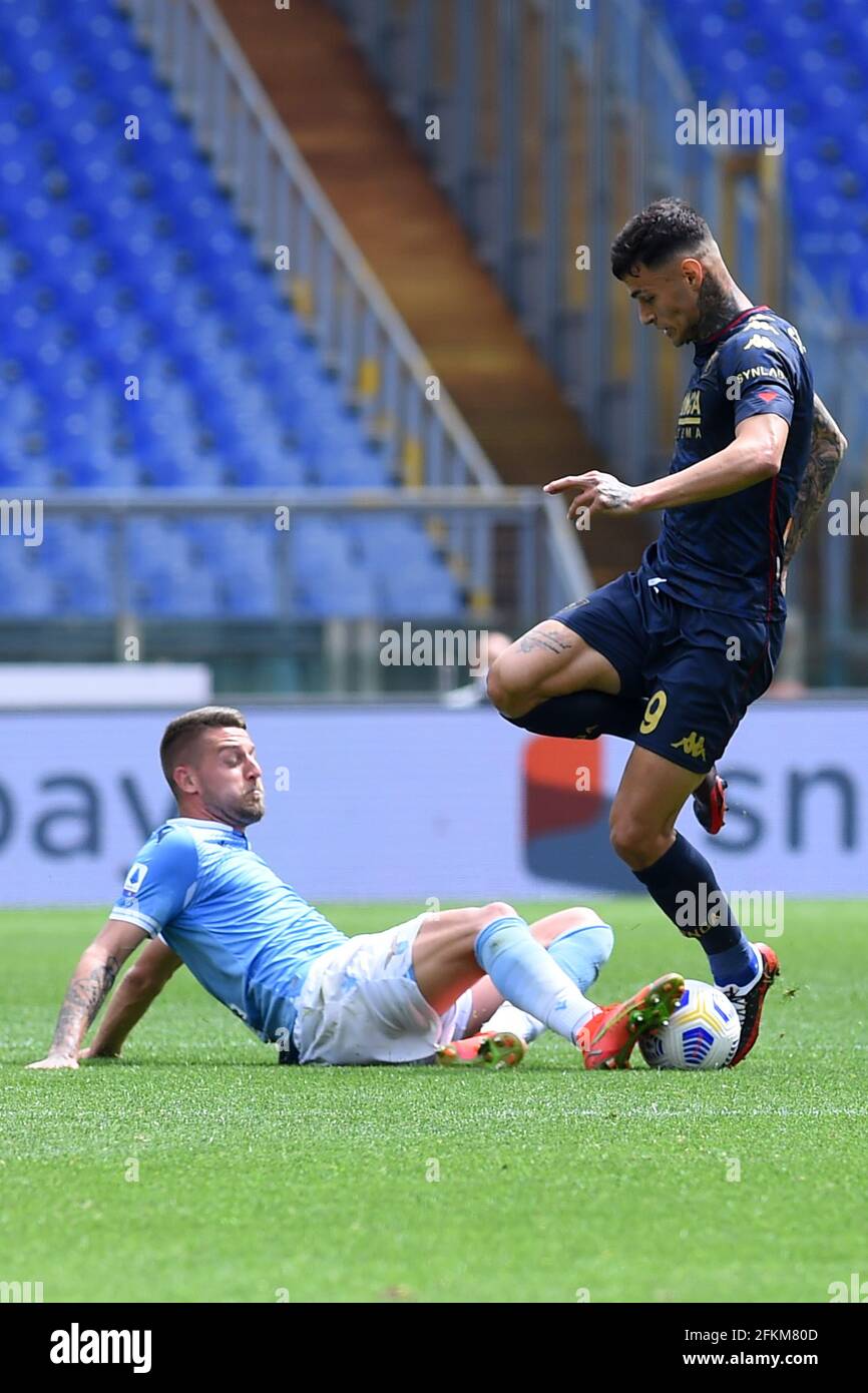 Rome, Lazio. 02nd May, 2021. Sergej Milinkovic-Savic Gianluca Scamacca ...