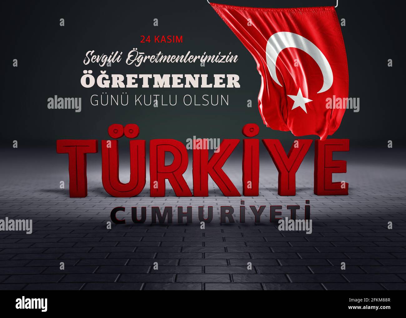 Turkish Flag, Flag design and presentation study - Turkey : 3D ...