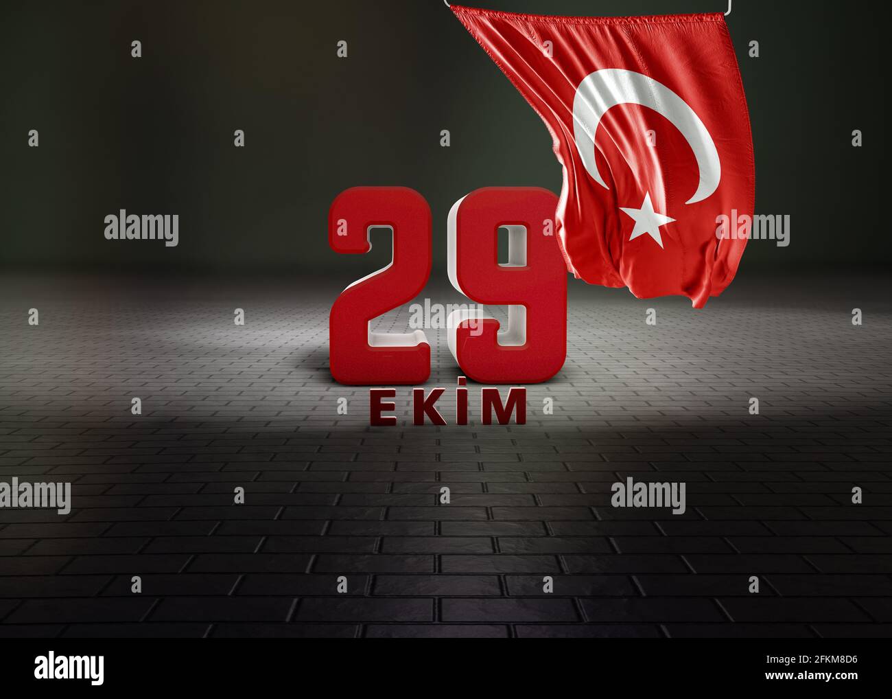 Turkish Flag, Flag design and presentation study - Turkey : 3D ...