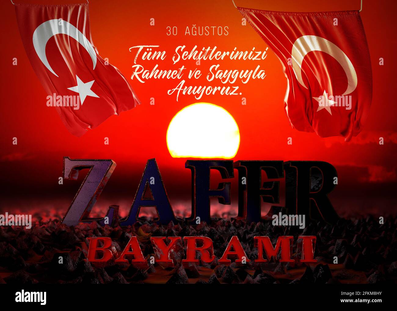 Turkish Flag, Flag design and presentation study - Turkey : 3D ...