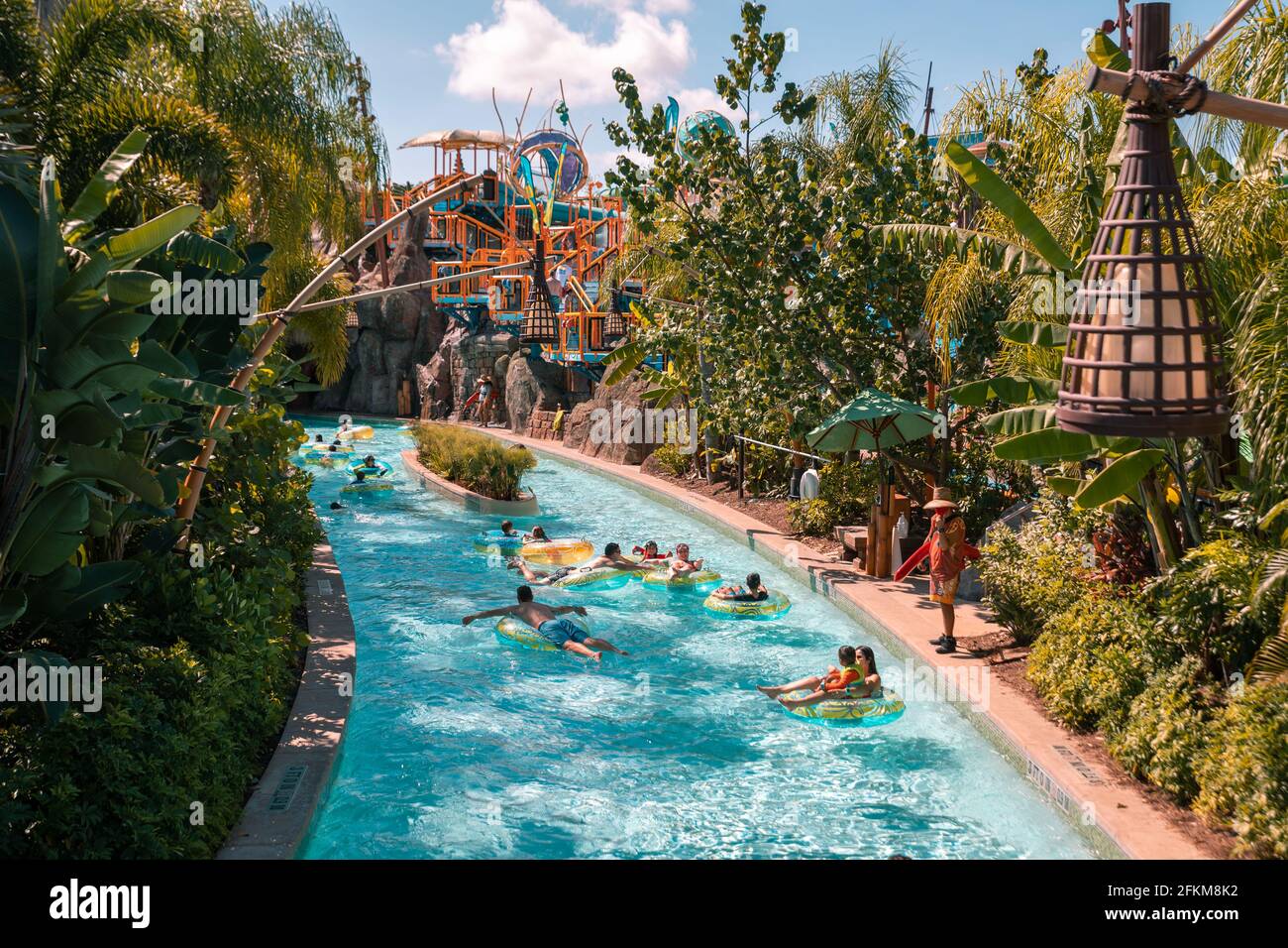 Volcano bay water slides hi-res stock photography and images - Alamy