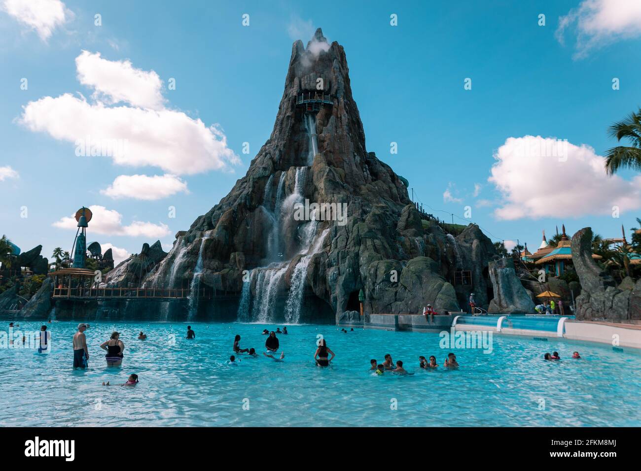 Volcano bay water slides hi-res stock photography and images - Alamy