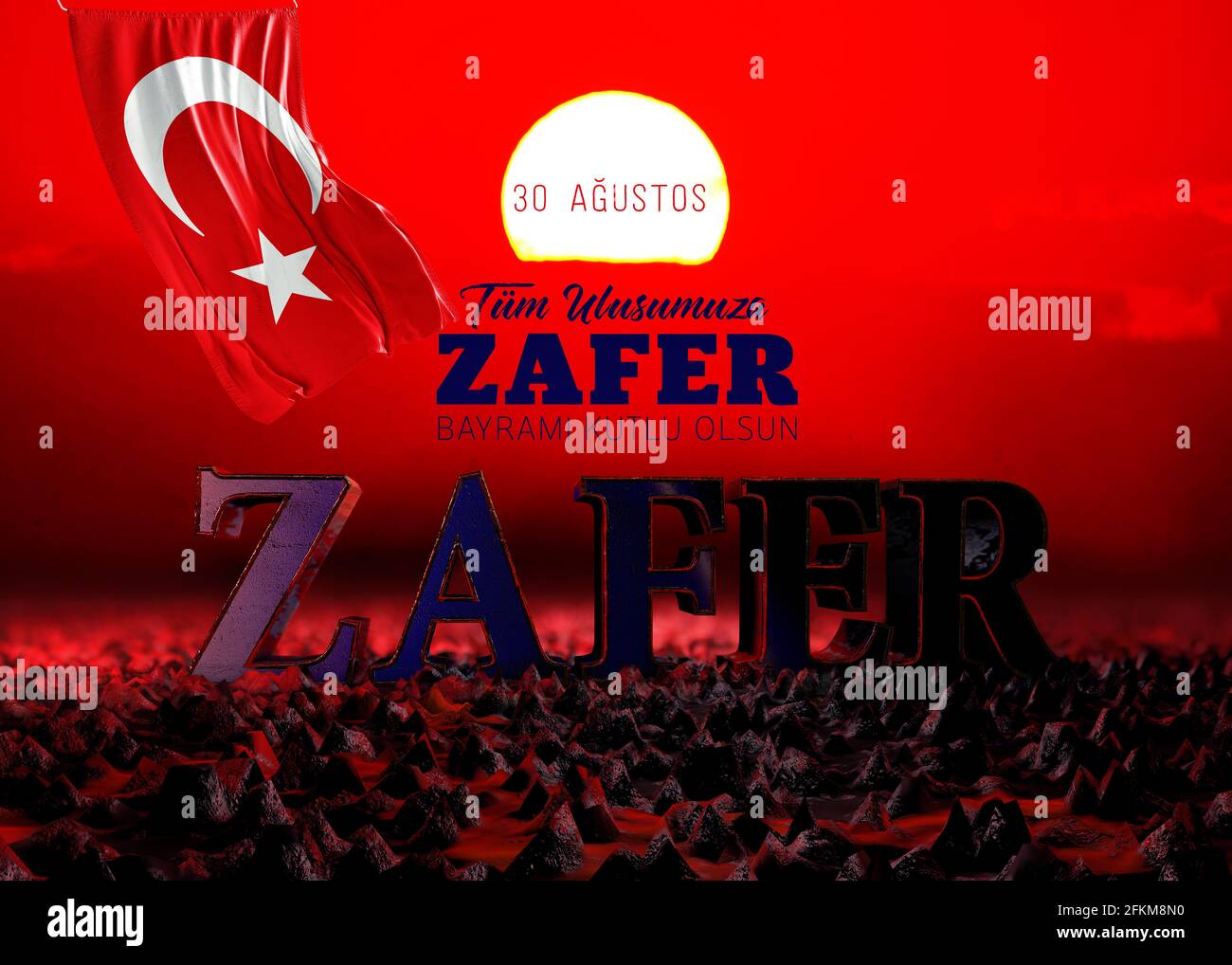 Turkish Flag, Flag design and presentation study - Turkey : 3D ...