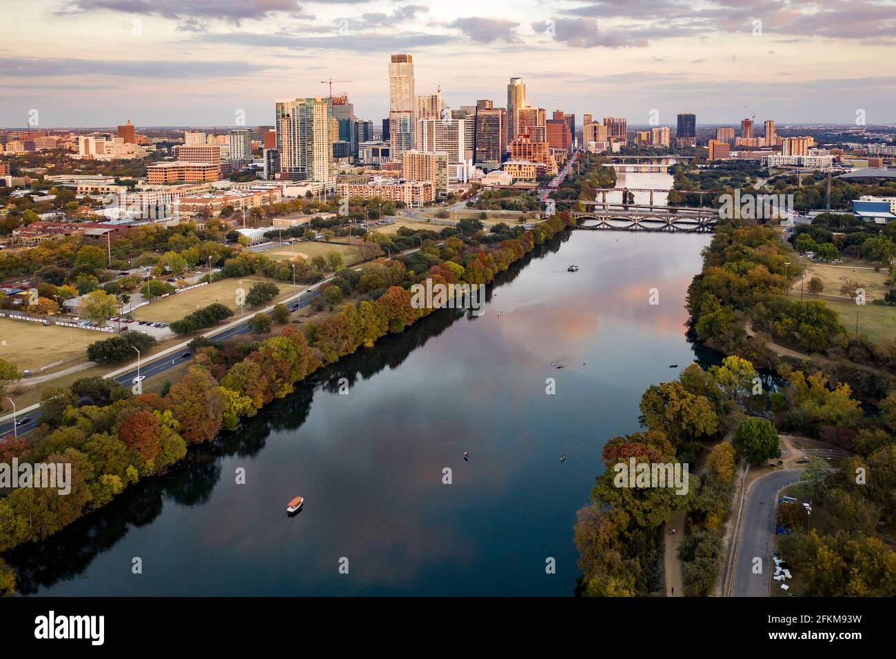 Aerial view of Austin Texas skyline with park Stock Photo - Alamy