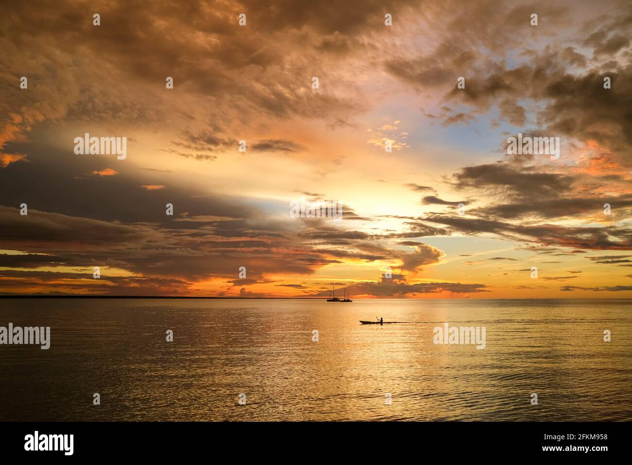Sunset over Darwin Harbour in the Northern Territory of Australia Stock ...