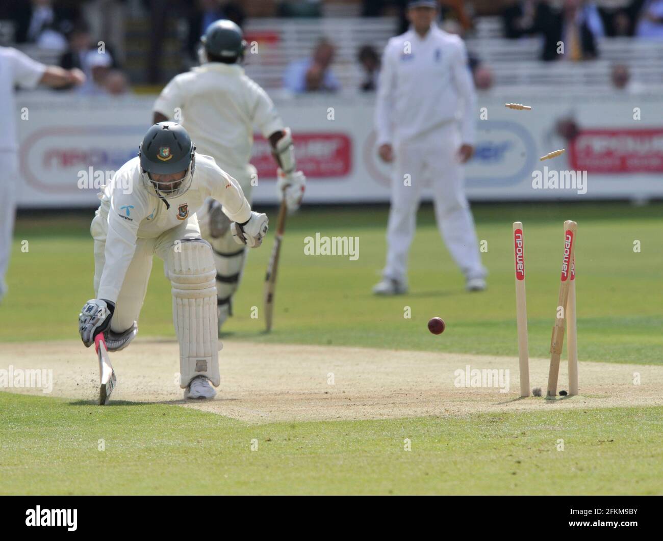 1st TEST ENGLAND V BANGLADESH AT LORDS. 28/5/2010. TAMIM IQBAL RUN OUT ...