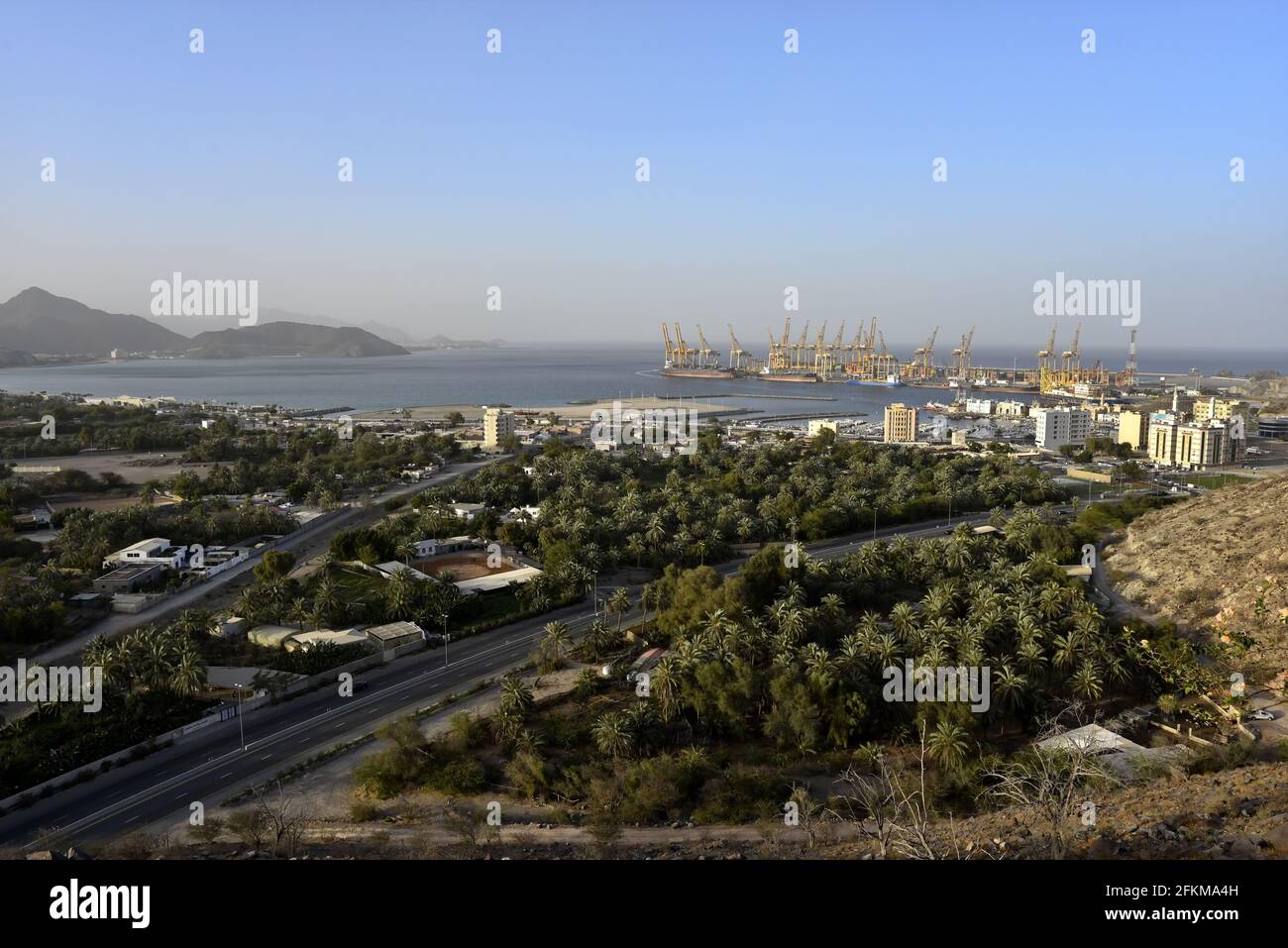 A breathtaking view of cityscape from Al Rabi Tower, Khorfakkan, United ...