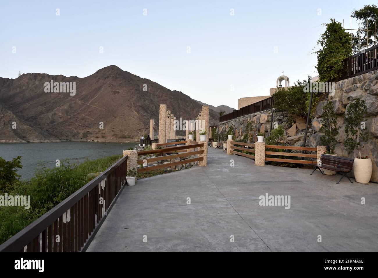 The view and around Al Rafisah dam, near Wadi Shis in Hajar Mountains ...