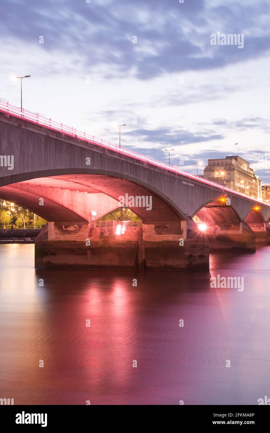 Illuminated River Waterloo Bridge by Giles Gilbert Scott Lifschutz ...