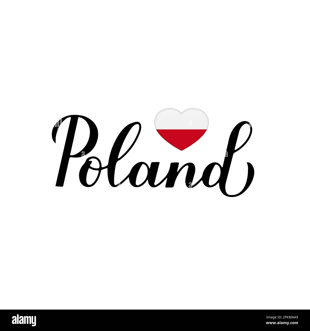 Poland calligraphy hand lettering isolated on white. Polish flag in ...