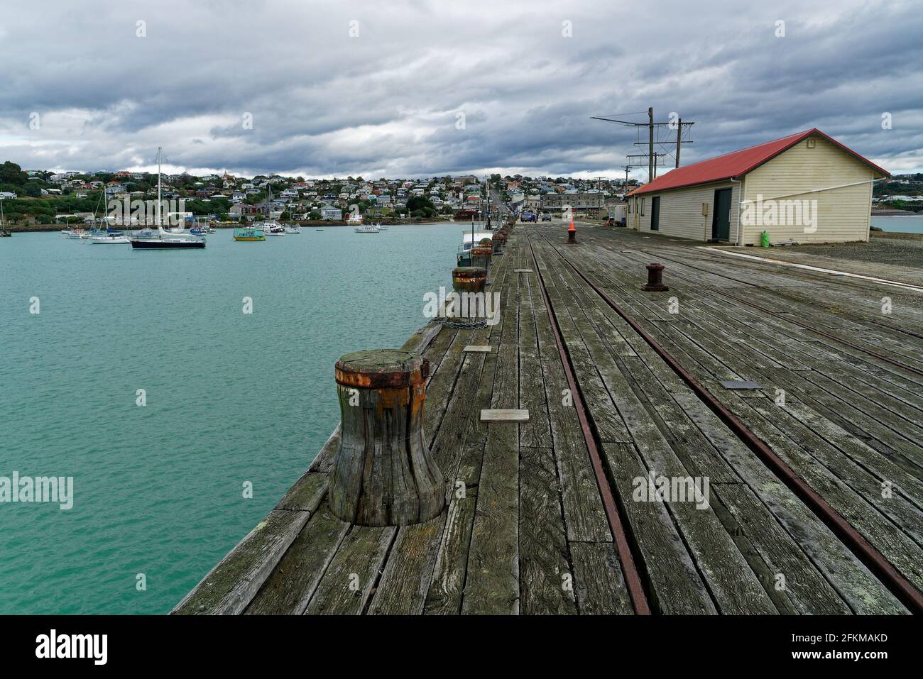 Oamaru Commercial Wharf, Oamaru, Otago, south island, New Zealand Stock ...