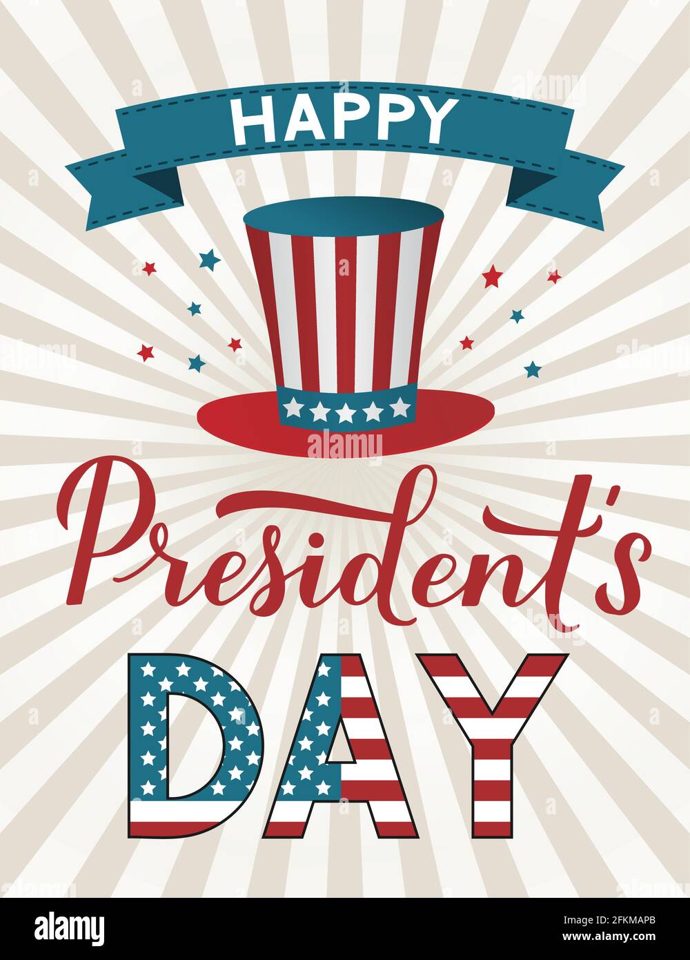 Happy Presidents Day calligraphy hand lettering. American retro ...