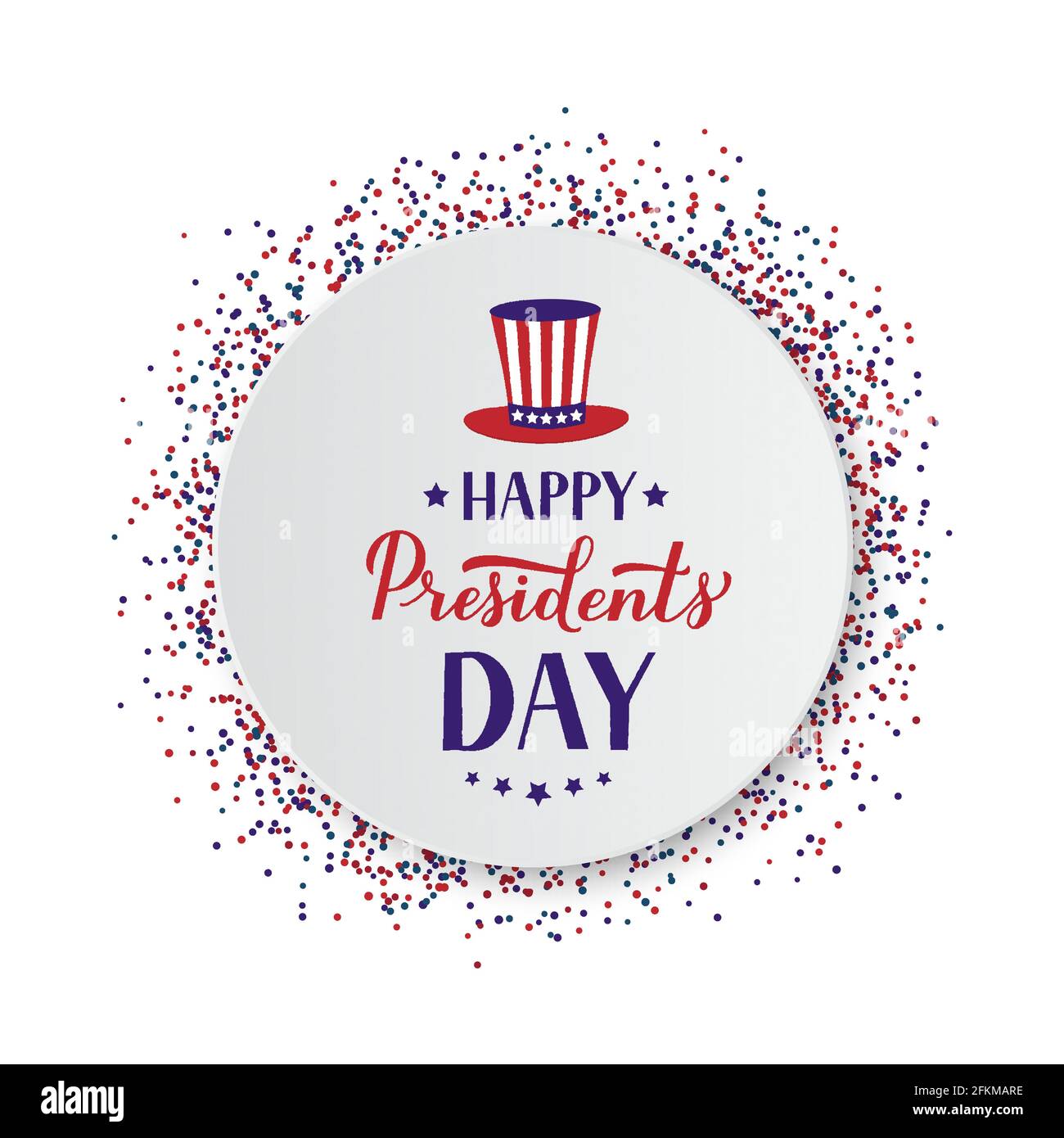 Happy Presidents Day calligraphy lettering on white paper plate with ...