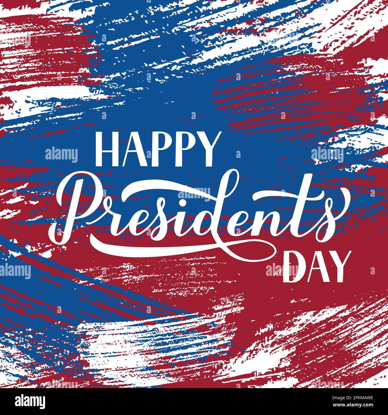 Happy Presidents Day calligraphy lettering on brush stroke grunge ...