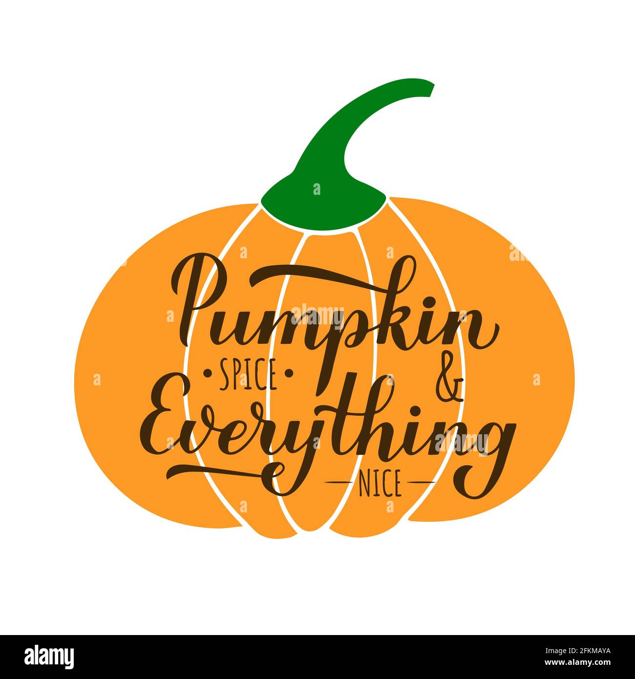 Pumpkin Spice and Everything Nice calligraphy hand lettering on hand ...
