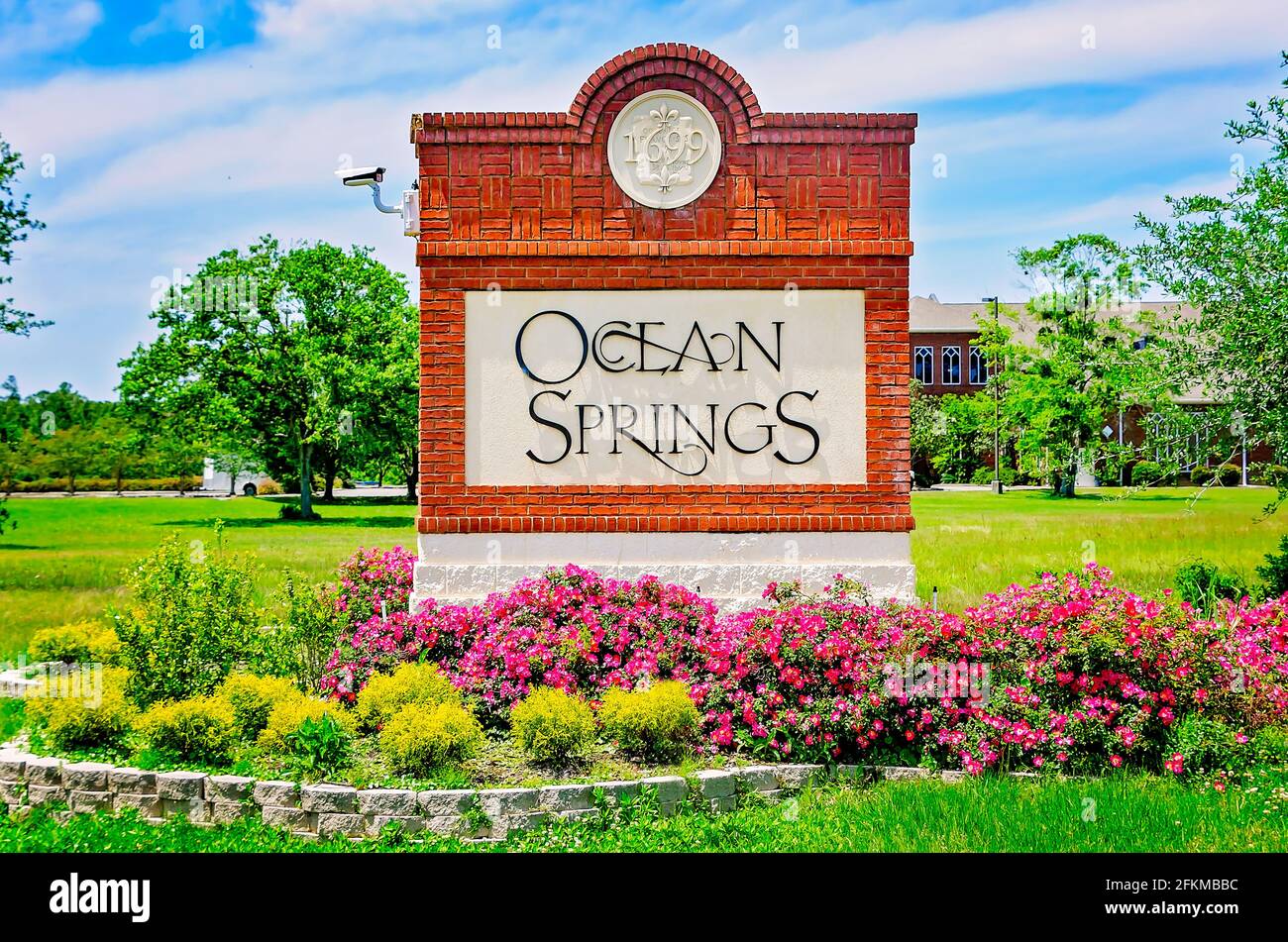 A sign welcomes visitors to Ocean Springs, May 1, 2021, in Ocean ...