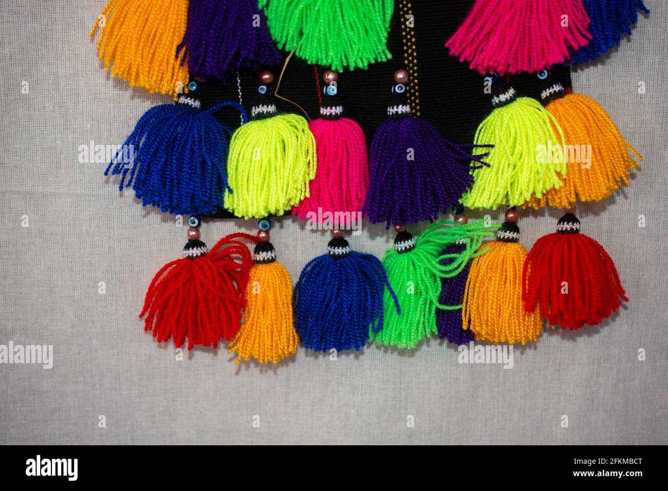 Selection of Ottoman Turkish traditional tassels in various colors ...