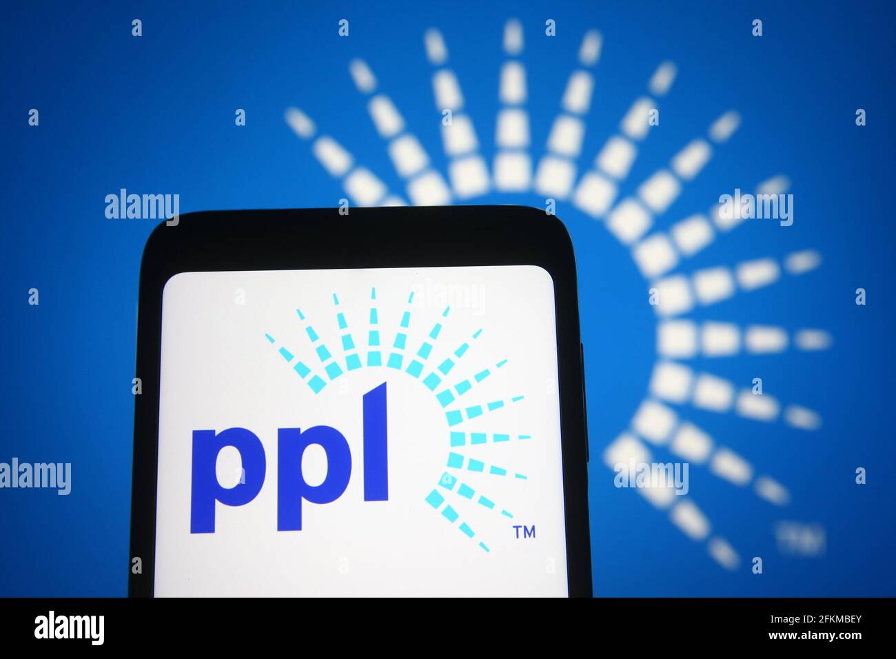 In this photo illustration a PPL Corporation logo of an US energy ...