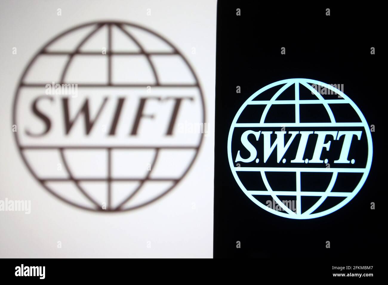 In this photo illustration a SWIFT (Society for Worldwide Interbank ...
