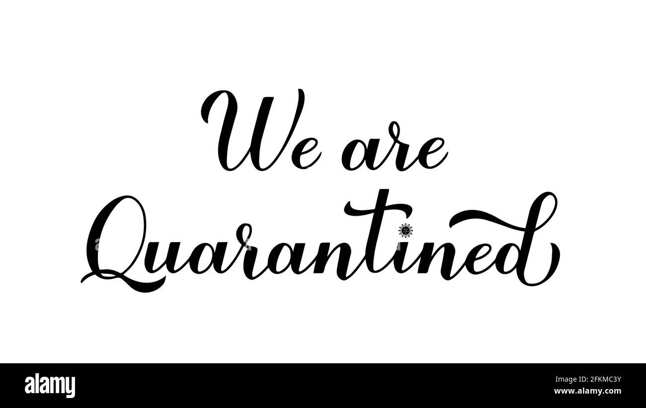 We are quarantined calligraphy hand lettering isolated on white ...