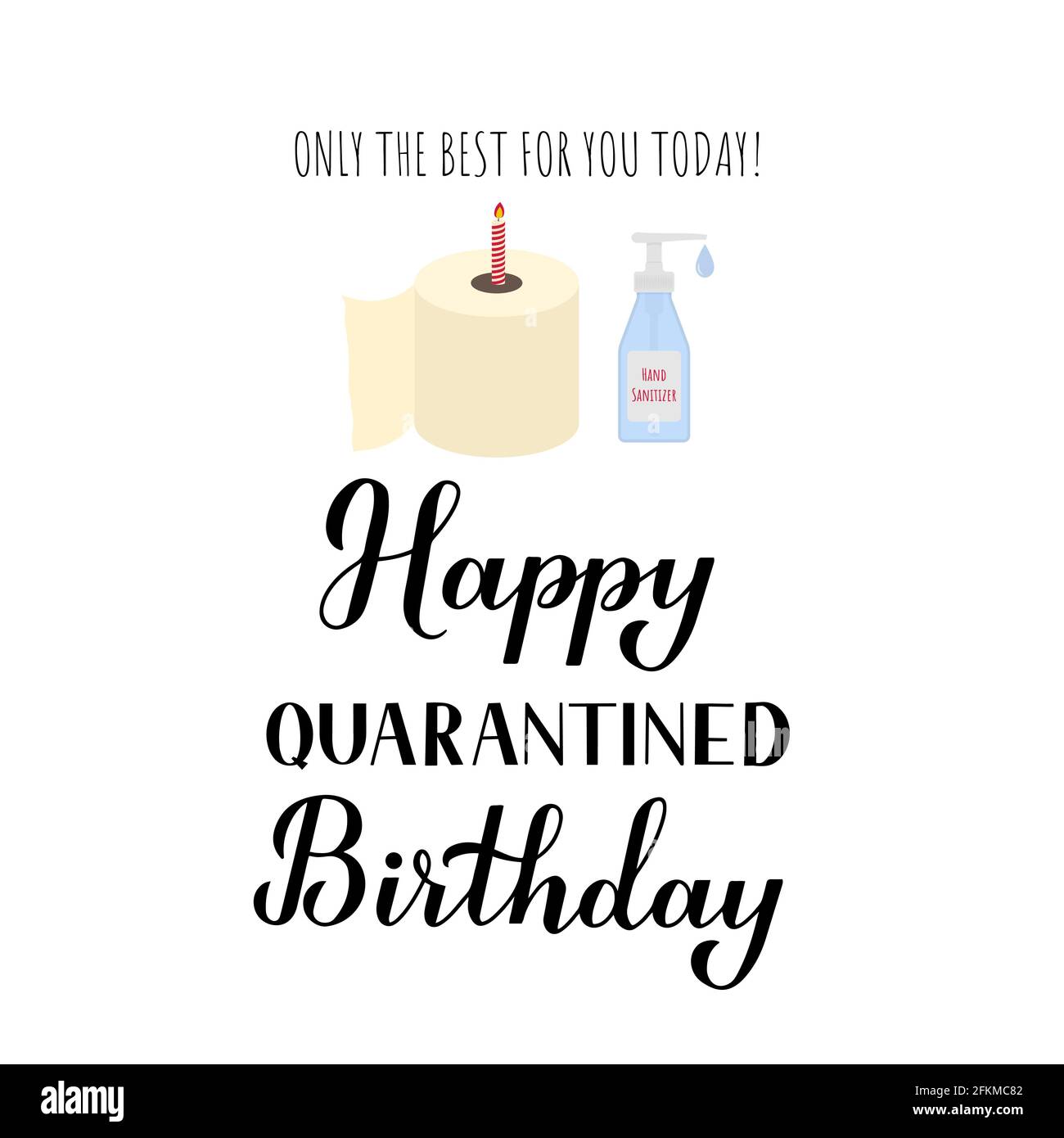 Happy quarantined birthday funny greeting card with toilet paper and ...