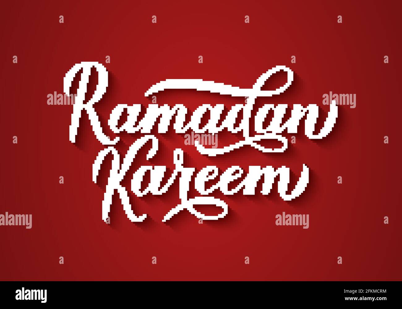 Ramadan Kareem calligraphy lettering on red background. Muslim holy ...
