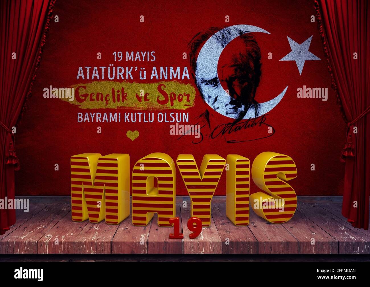 Turkish Flag, Flag design and presentation study - Turkey : 3D ...