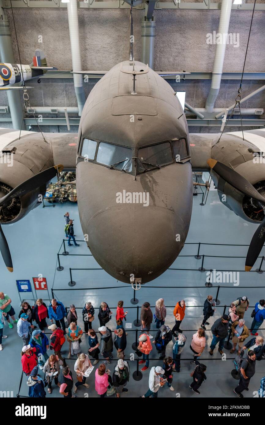 Visitors at The Atrium of the Louisiana Memorial Pavilion, Douglas c-47 ...