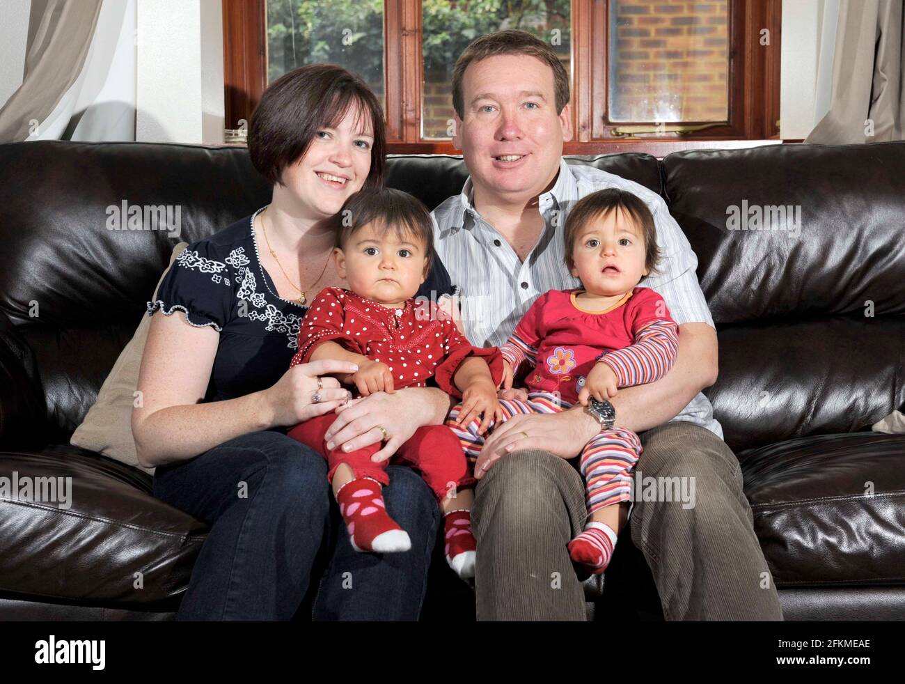Nick and Nicola Dawson with there twins L-R Hanna and Mia. 18/9/09 ...
