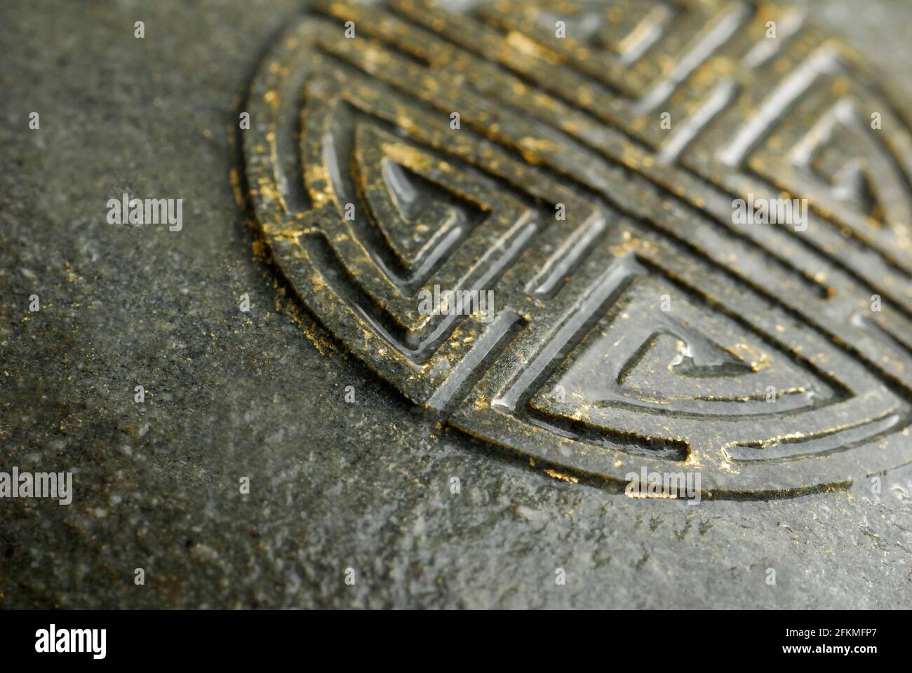 Japanese (Detail) stone sign, sign in stone, esotericism, close up ...