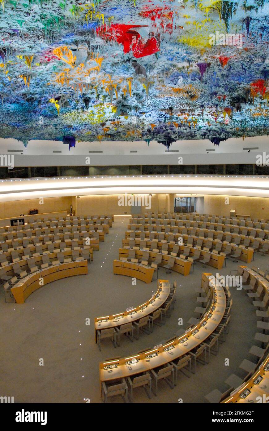 Hall of Human Rights and the Alliance of Civilization, UN, UN, ceiling ...