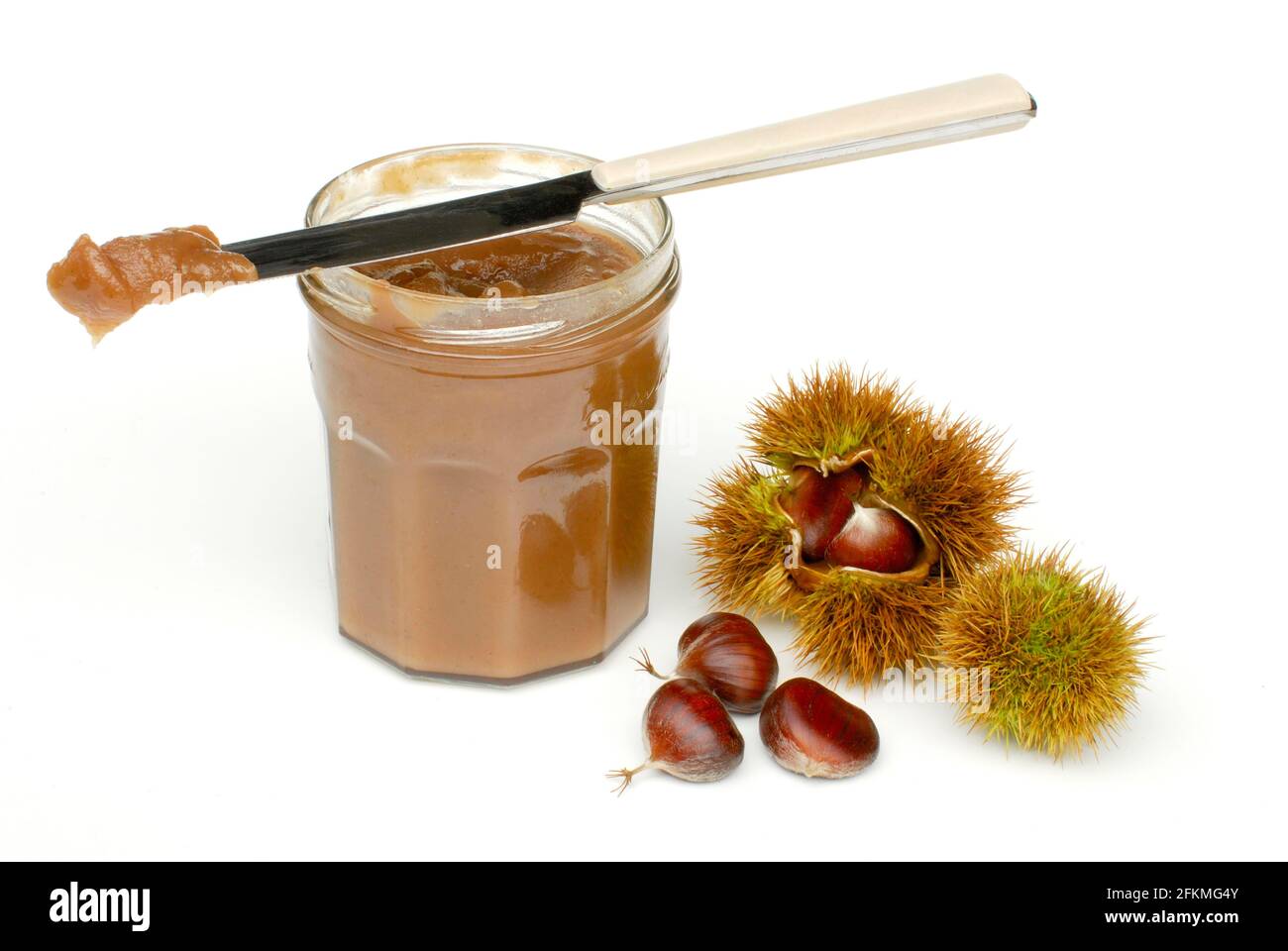 Chestnut jam in jar and chestnut jam, chestnut, chestnut, chestnut ...