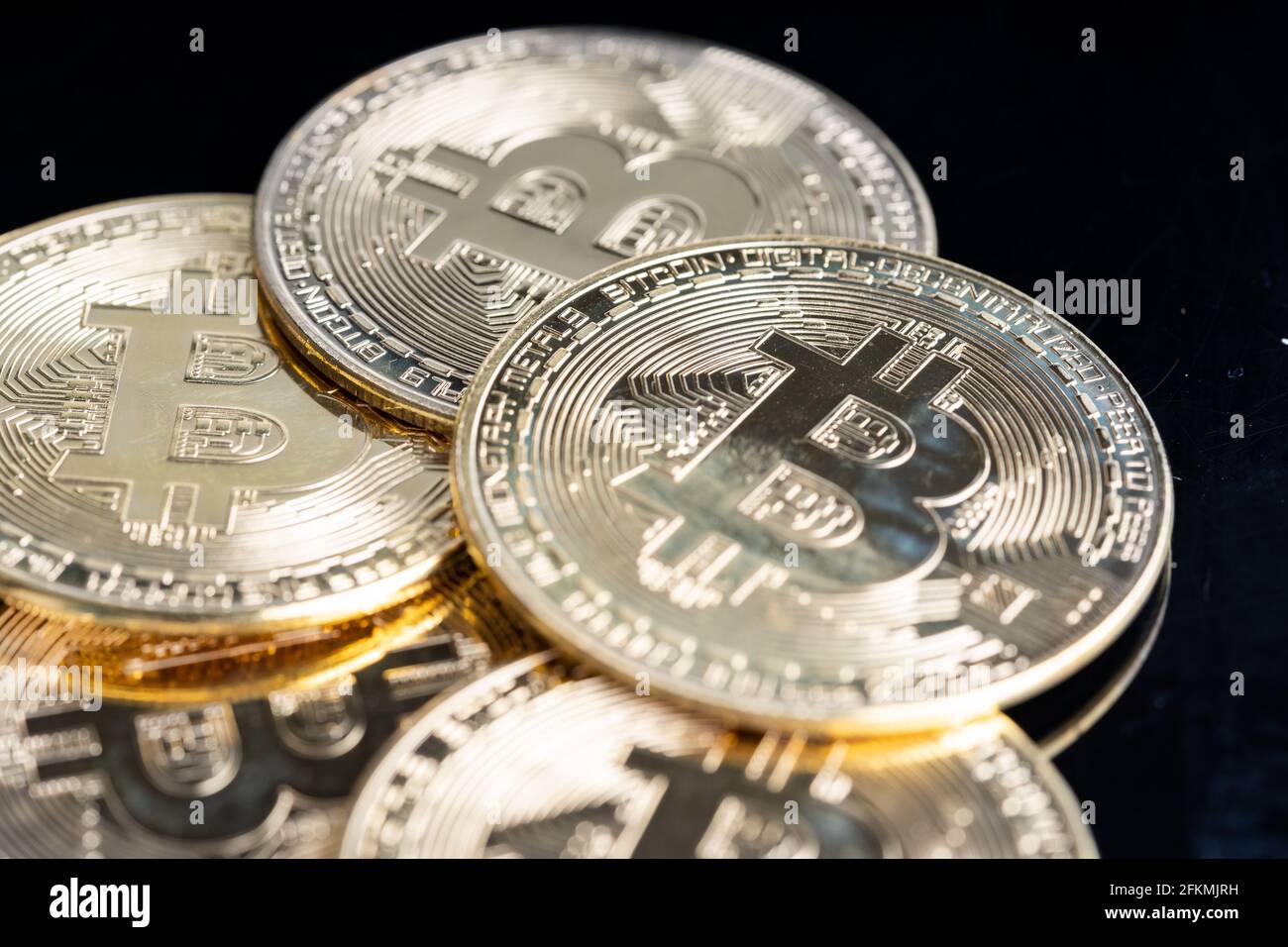 Cryptocurrency investment Concept. Bitcoin replica on white background ...