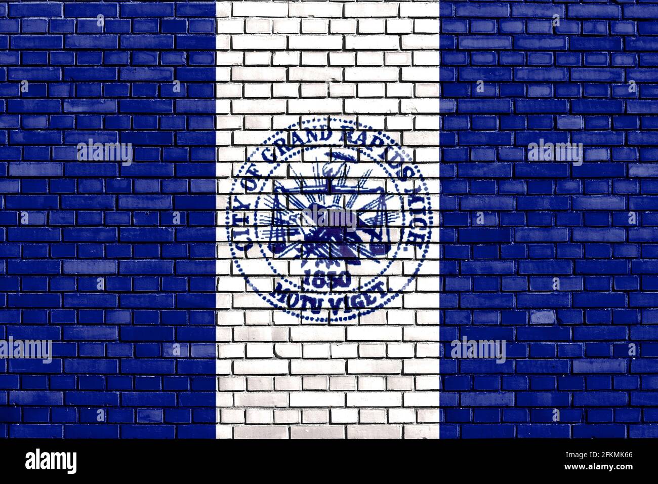 flag of Grand Rapids, Michigan painted on brick wall Stock Photo - Alamy