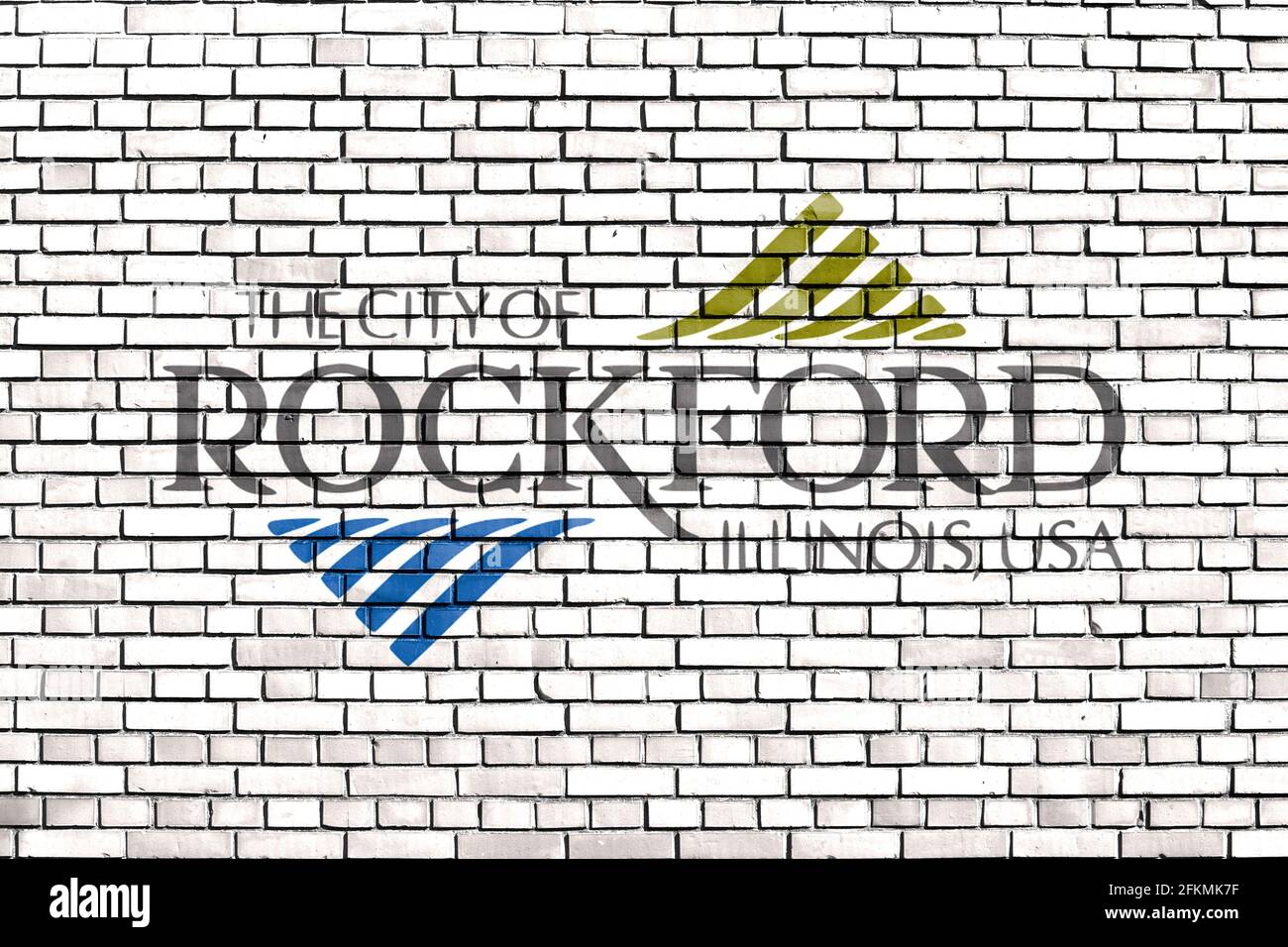 flag of Rockford, Illinois painted on brick wall Stock Photo - Alamy