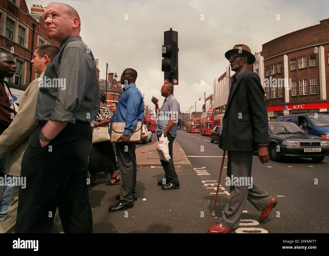 The High street in Brixton. July 2001 Stock Photo - Alamy