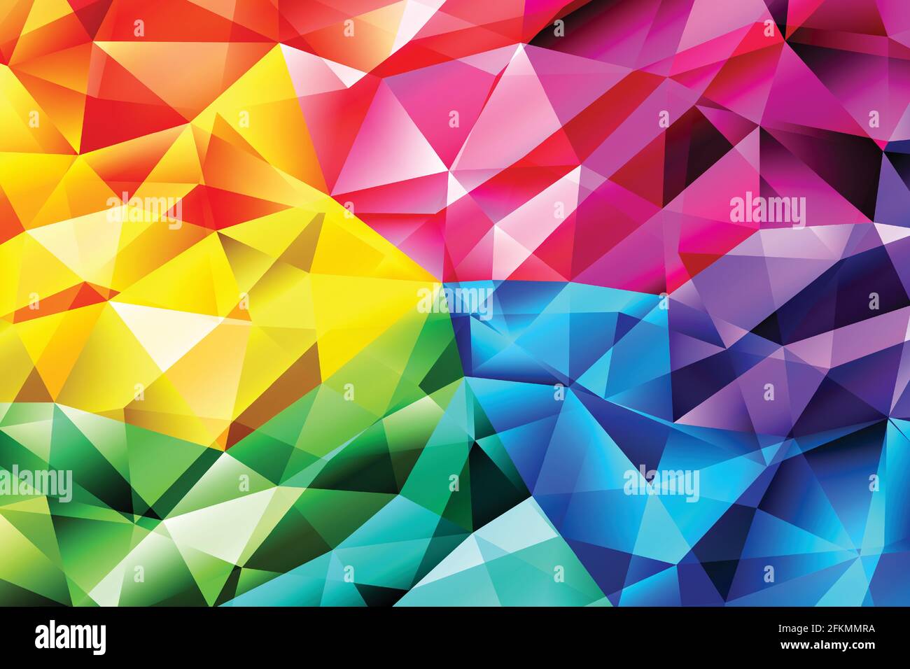 Polygonal rainbow mosaic background. Abstract low poly vector ...