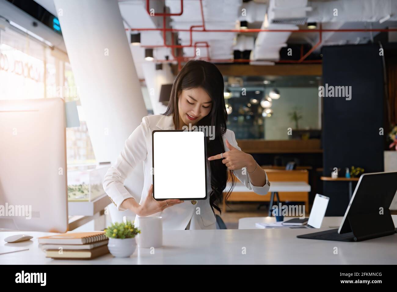 Blogger or Vlogger checking the content before uploading on website ...